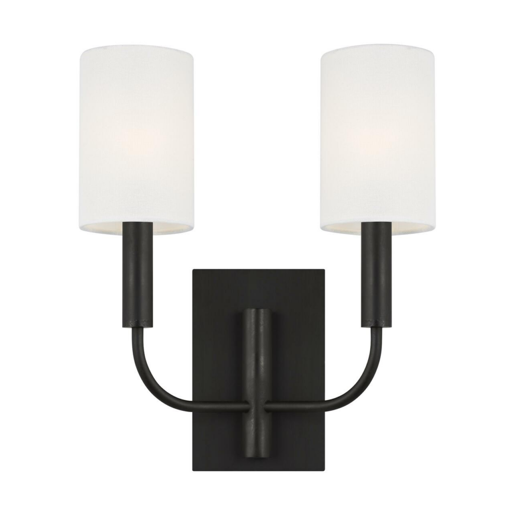 Brianna Twin Wall Light with Linen Shade | The Lighting Centre NZ