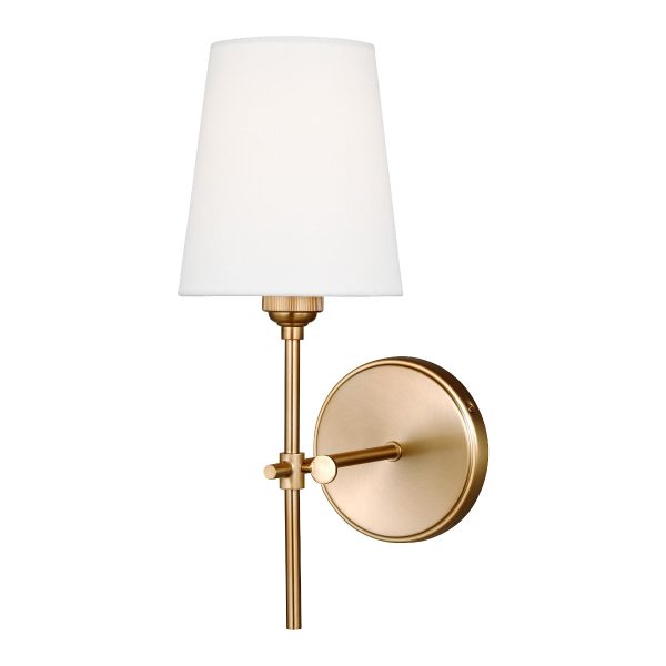 Baker 1 Light Black Wall Light with White Shade [4187201-112] - $361.10 ...