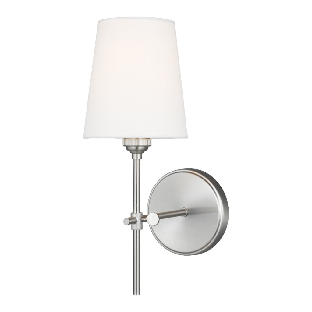 Baker 1 Light Black Wall Light with White Shade [4187201-112] - $361.10 ...