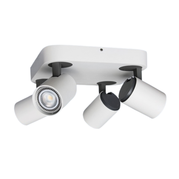 Commodore 4 Light Spotlight on Pan White | The Lighting Centre NZ