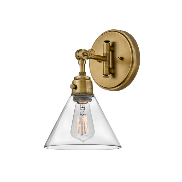 Arti Small Wall Light Heritage Brass with Clear Shade [3691HB-CL ...