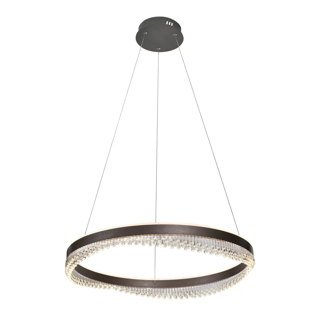 Stella LED Pendant Brushed Grey with Crystal Acrylic | The Lighting ...