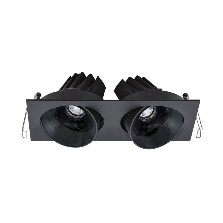 Dark Art Tilt Square 105mm Twin LED Downlight | The Lighting Centre NZ