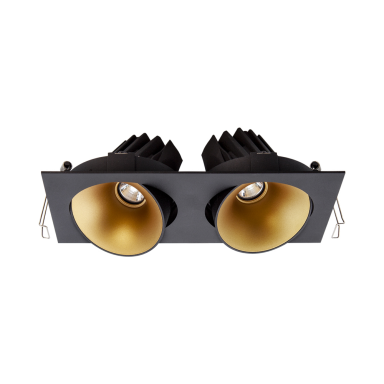 Dark Art Tilt Square 105mm Twin LED Downlight | The Lighting Centre NZ