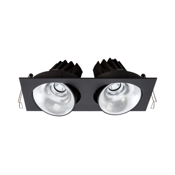 Dark Art Tilt Square 105mm Twin LED Downlight | The Lighting Centre NZ