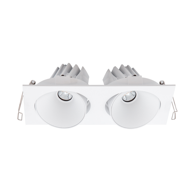 Dark Art Tilt Square 105mm Twin LED Downlight | The Lighting Centre NZ
