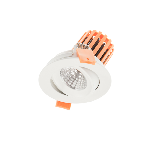 Luna Tilt Round Sunset Dim LED Downlight White | The Lighting Centre NZ