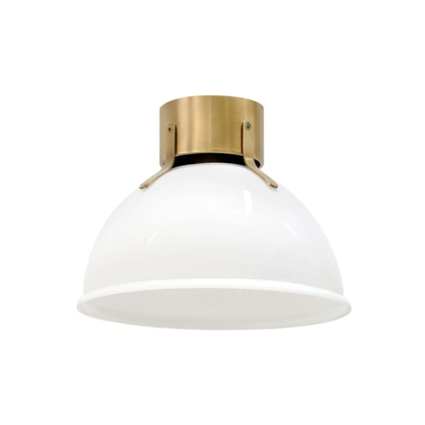 Beale Ceiling Light 355mm with White Linen Shade | The Lighting Centre NZ