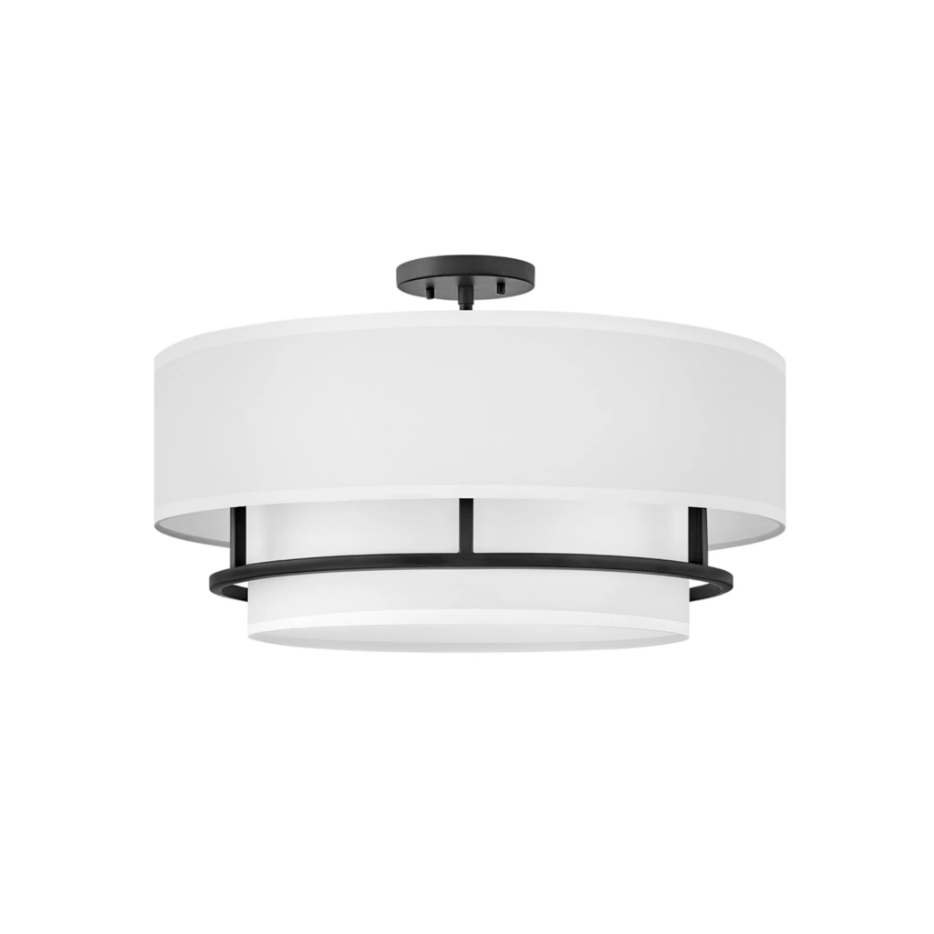 Graham 580mm Ceiling Light with Linen Shade | The Lighting Centre NZ