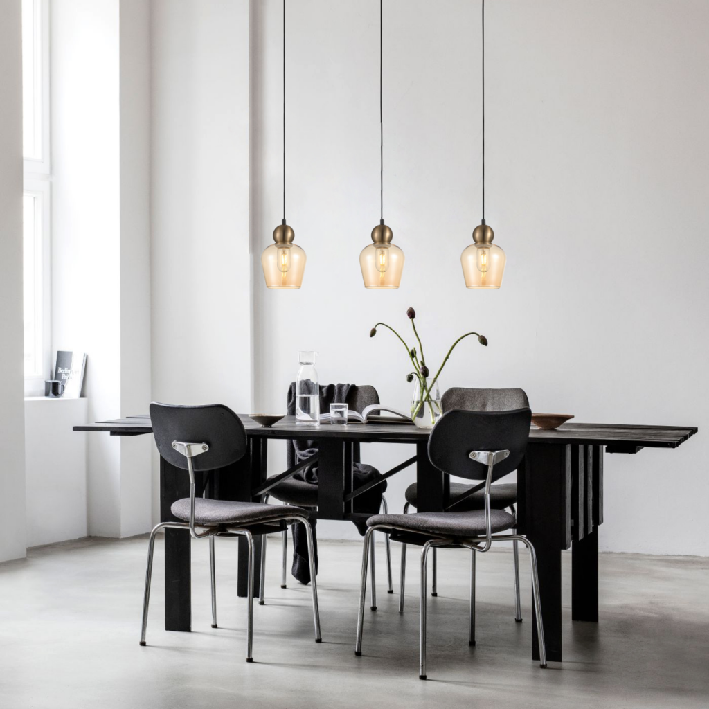Champan 3 Light Pendants on Linear Base | The Lighting Centre NZ