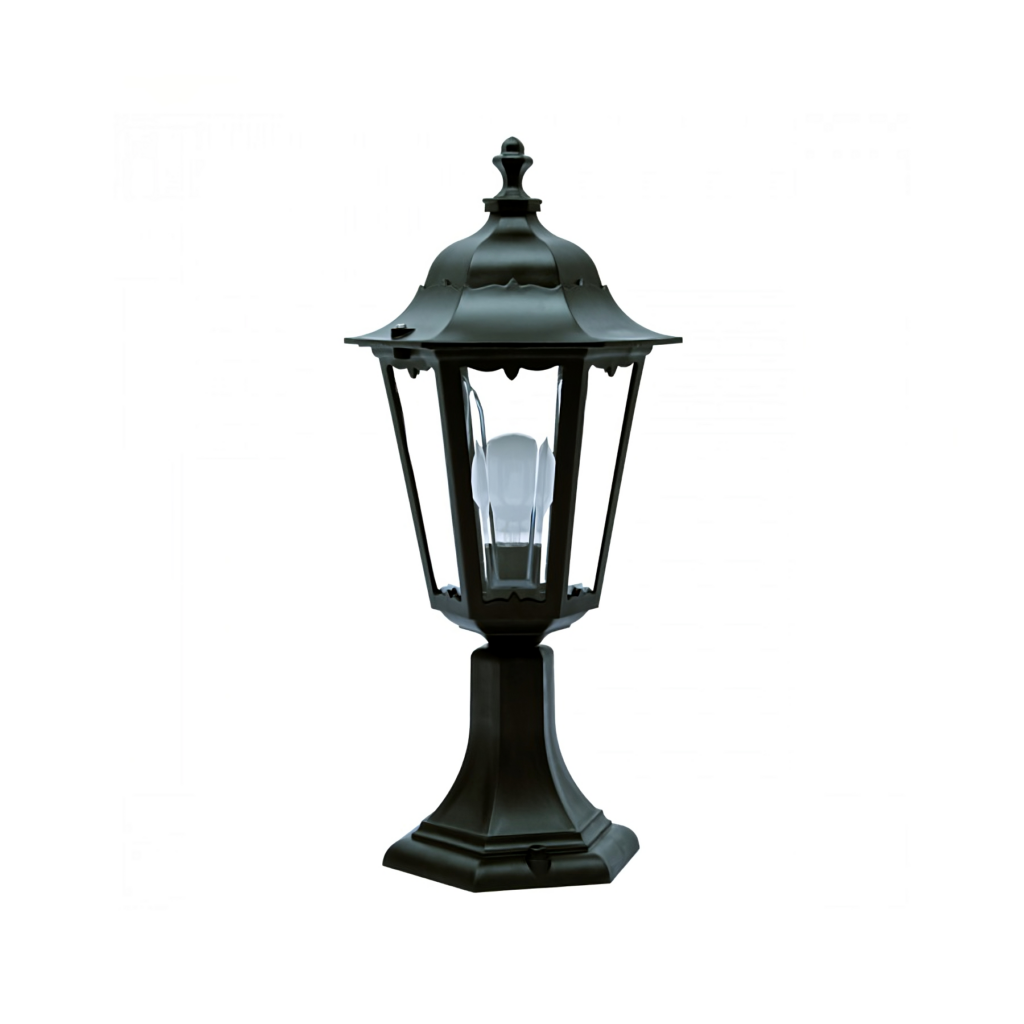 Victoria Black Post Mount Lantern | The Lighting Centre NZ