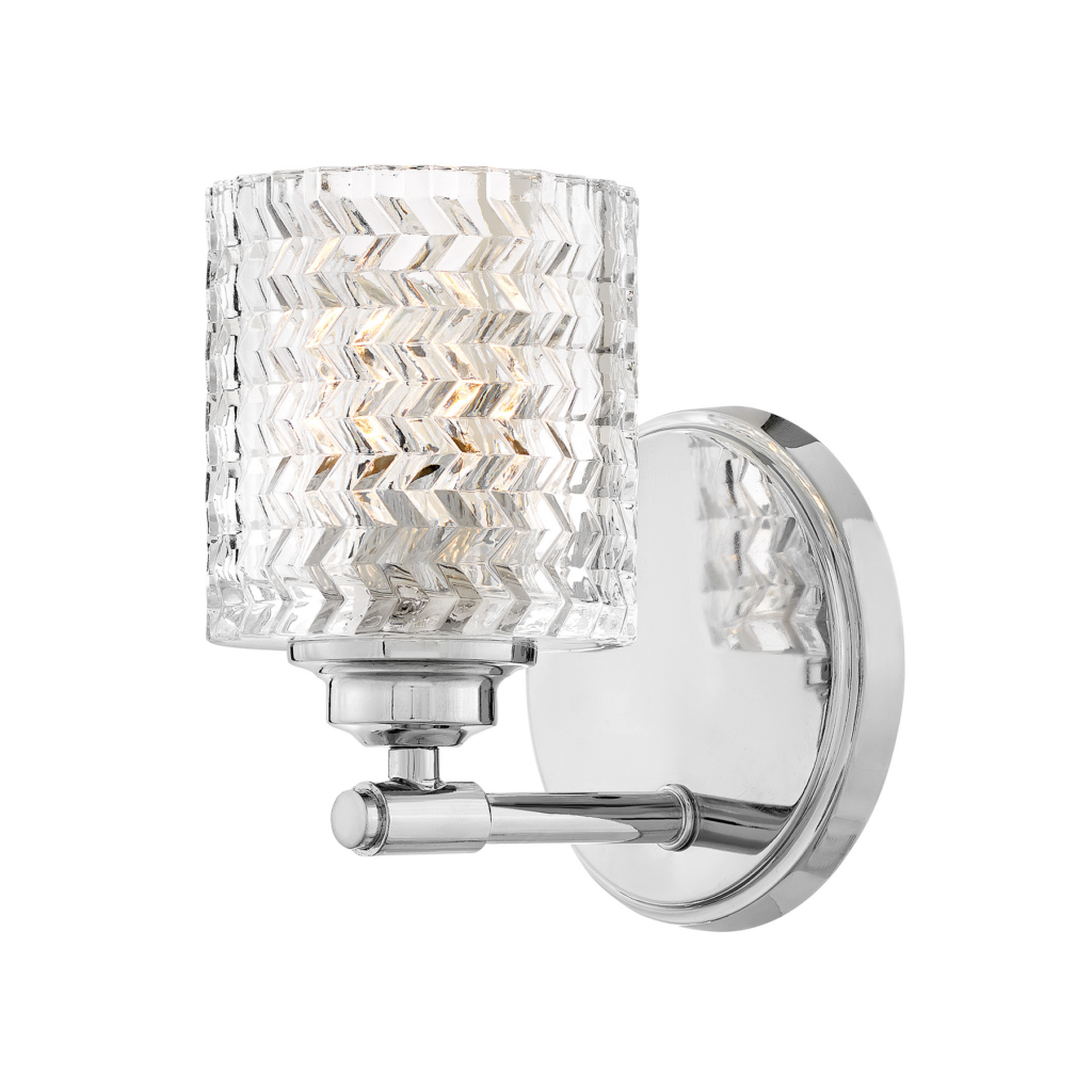 Elle Wall Light with Chevron Clear Glass | The Lighting Centre NZ