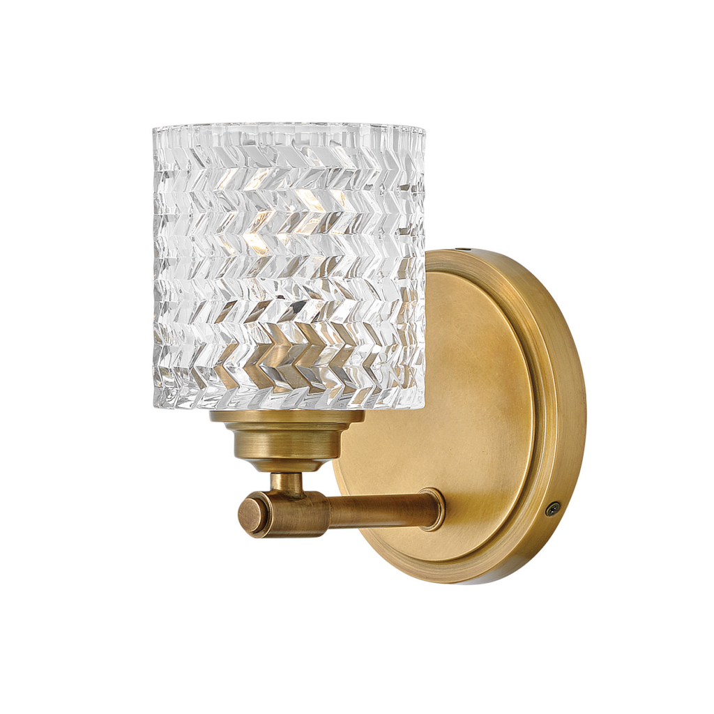 Elle Wall Light with Chevron Clear Glass | The Lighting Centre NZ