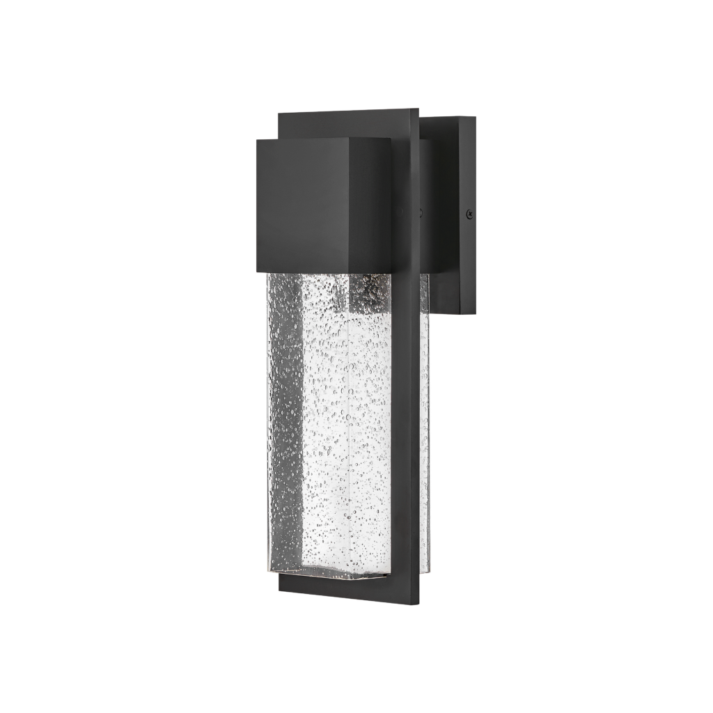 Alex Black Wall Lantern with Seedy Glass | The Lighting Centre NZ