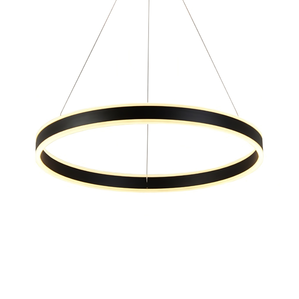 Rios Single Ring Up Down 600mm Black LED Pendant | The Lighting Centre NZ