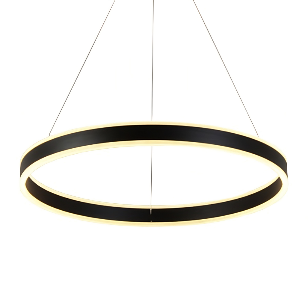 Rios Single Ring Up Down 800mm Black LED Pendant | The Lighting Centre NZ