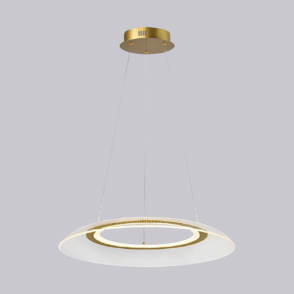 Carini LED 580mm Ring Pendant Gold with Clear Acrylic | The Lighting ...