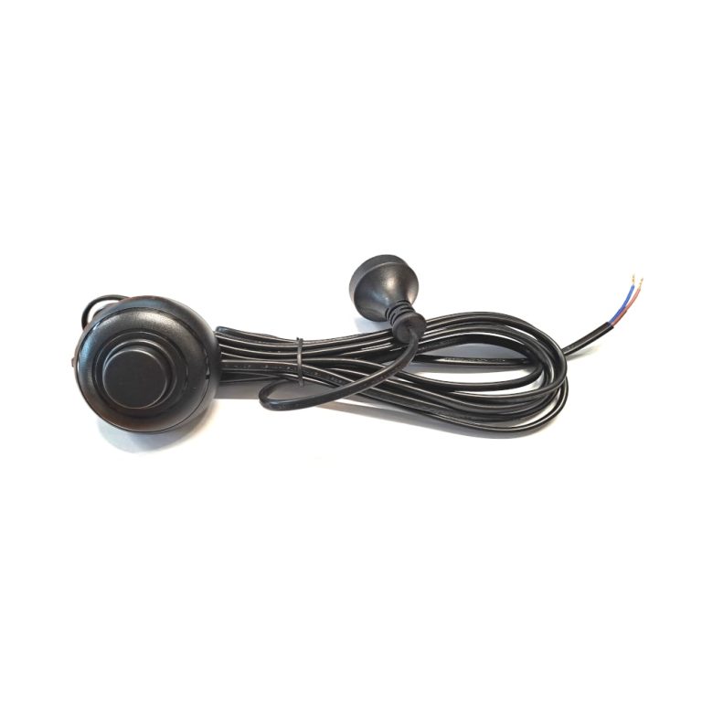Cord Set 2 Core Black with Floor Switch | The Lighting Centre NZ